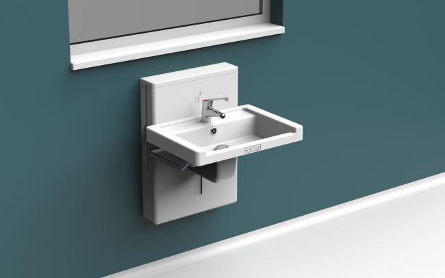 Aquba height-adjustable basin