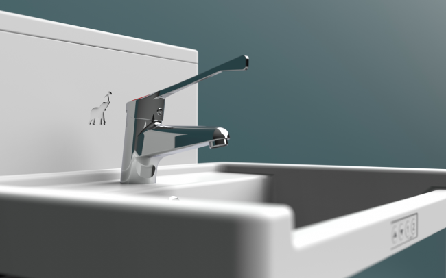 Aquba height-adjustable basin